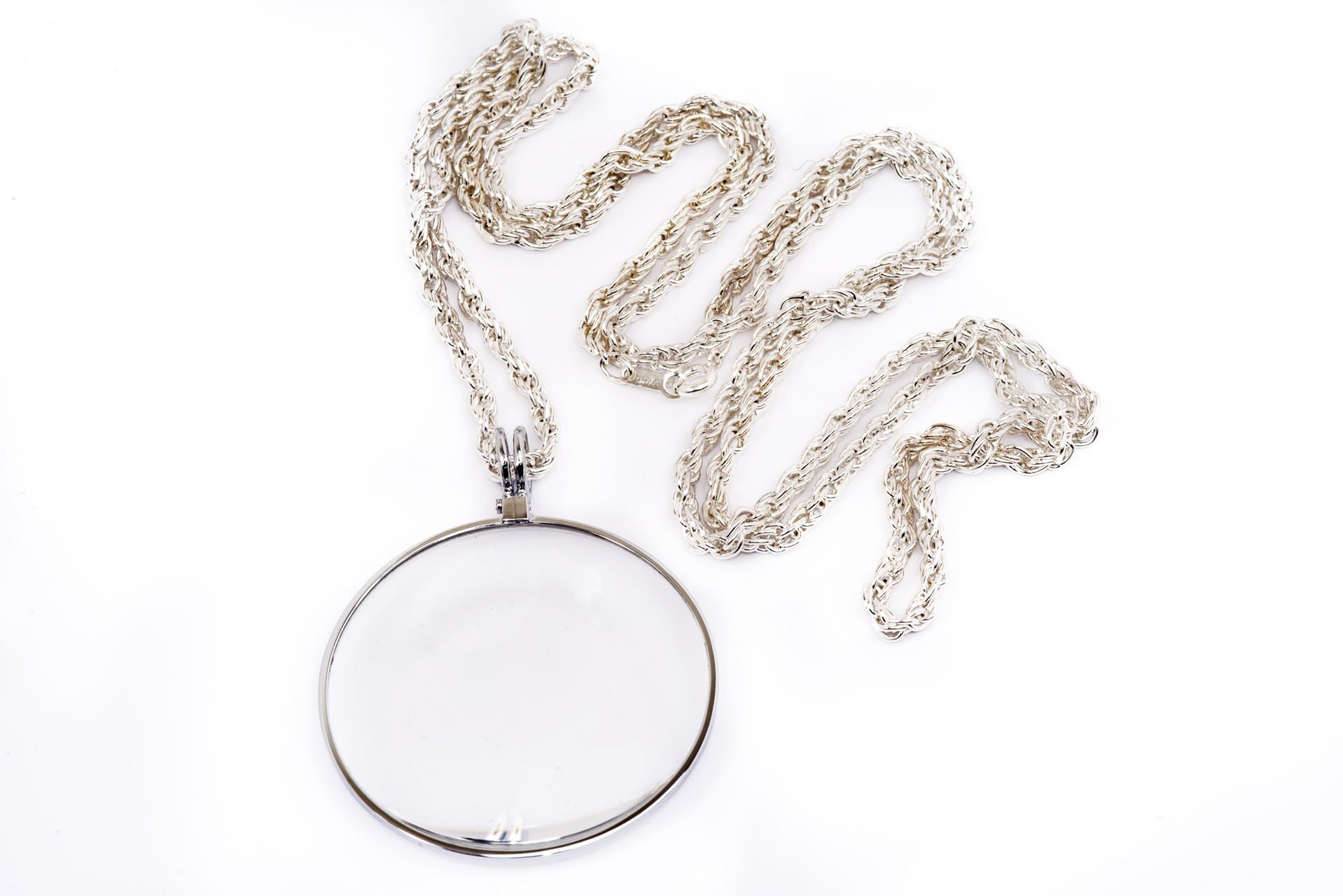 Walters 3X / 10D, 42mm Pendant Magnifier Silver, with Silver Chain ...