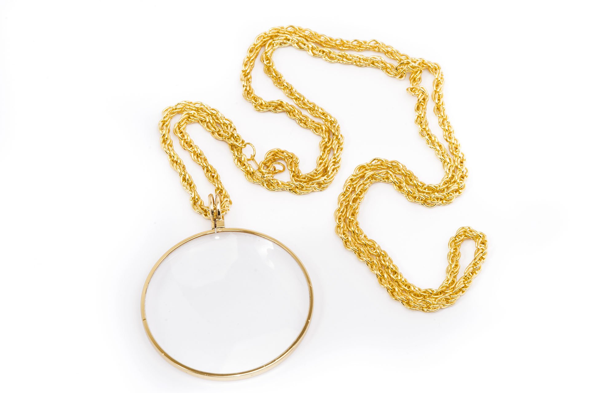 Walters 3X / 10D, 42mm Pendant Magnifier Gold, with Gold Chain ...